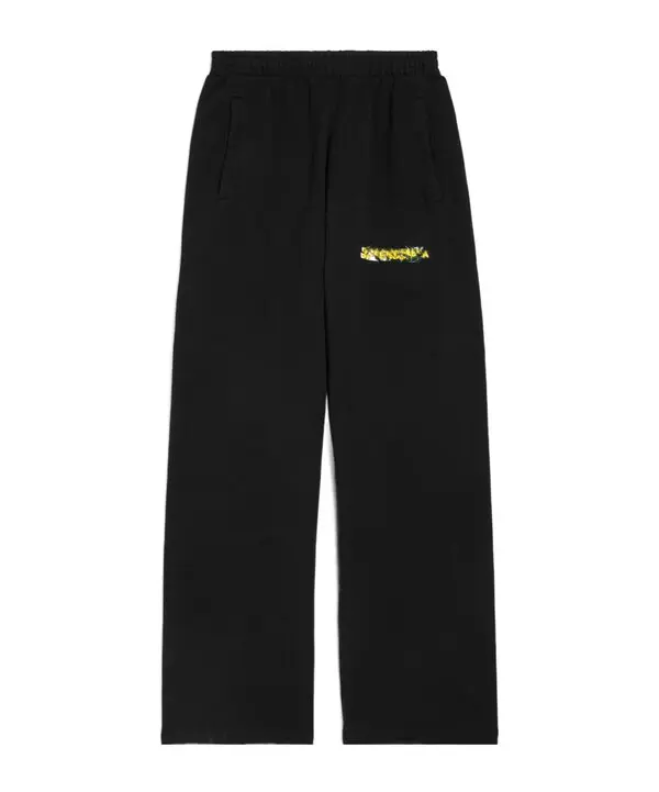 Balenciaga Messy Spray Baggy Sweatpants - Black