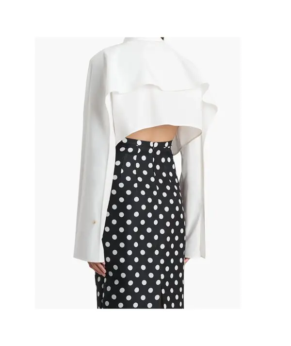 Khaite Fritz Cropped Cotton Poplin Shirt - Chalk