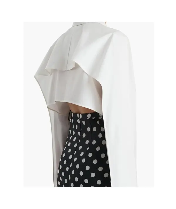 Khaite Fritz Cropped Cotton Poplin Shirt - Chalk