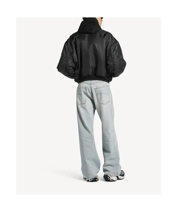 Balenciaga Hooded Zip-up Bomber Jacket