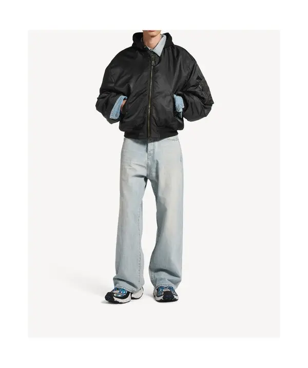 Balenciaga Hooded Zip-up Bomber Jacket