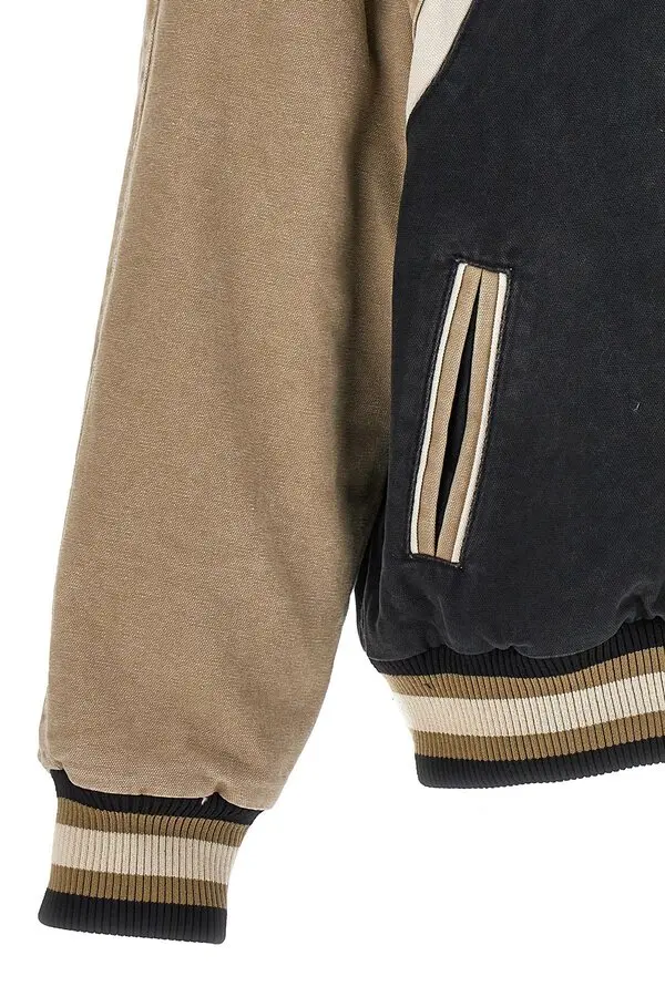 Rhude Washed Logo Embroidered Varsity Jacket