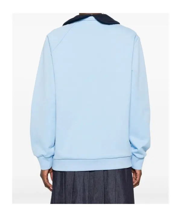 SHUSHU/TONG Lapel Collar Half-zip Sweatshirt