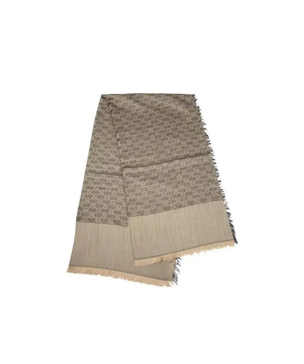 Gucci Gg Jacquard Fringed Scarf