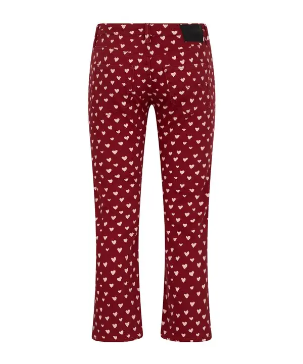 R13 Charlotte Heart-print Wide-leg Jeans