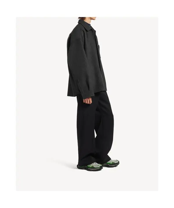 Balenciaga Zip-up Brushed Overshirt - Light Gray