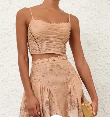 Zimmermann Rebellion Beaded Corset Top
