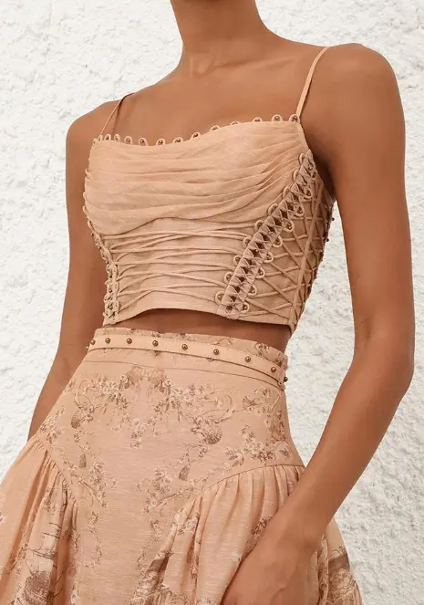 Zimmermann Rebellion Beaded Corset Top