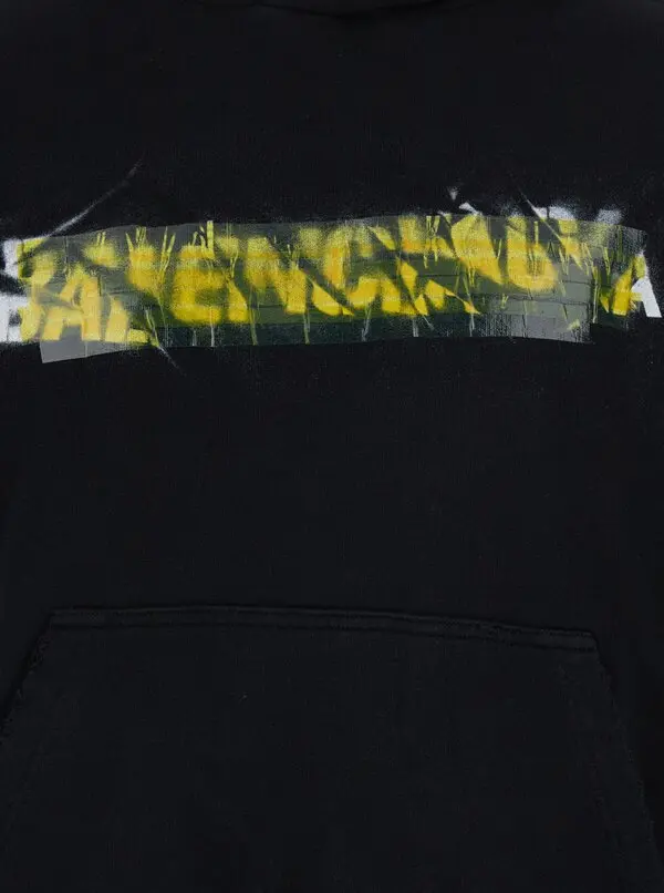 Balenciaga Logo Printed Fleece Hoodie