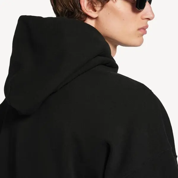 Balenciaga Logo Printed Fleece Hoodie