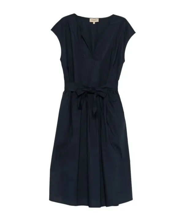 Woolrich Belted Poplin Short Dress - Black