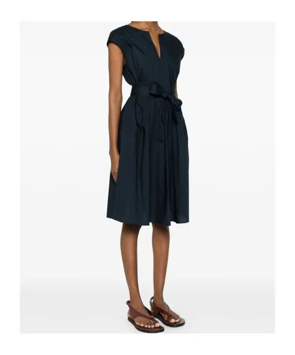 Woolrich Belted Poplin Short Dress - Black