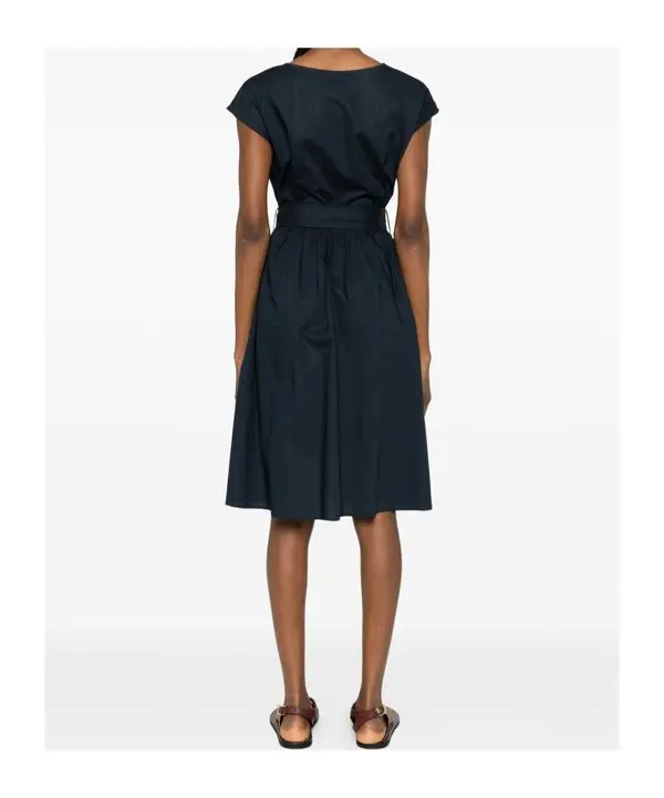 Woolrich Belted Poplin Short Dress - Black