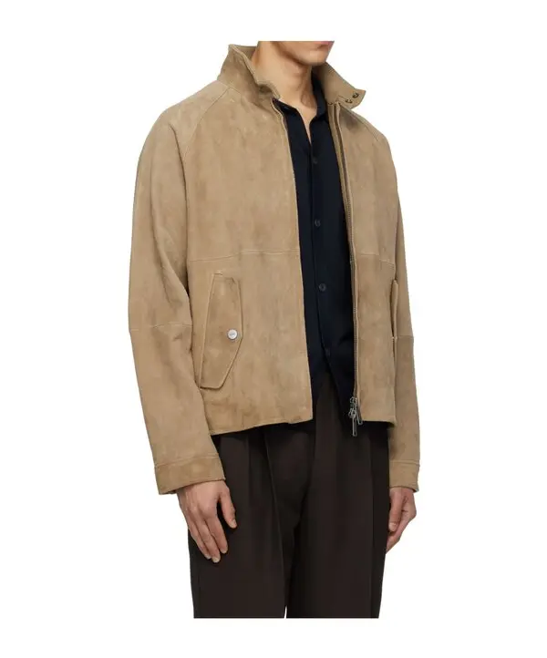 Hugo Boss Long-sleeved Leather Jacket