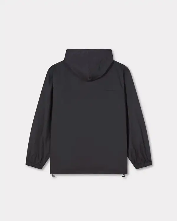 Kenzo Zip-up Short Windbreaker With Boke Flower 2.0 Badge - Black
