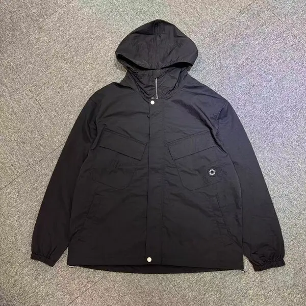 Kenzo Zip-up Short Windbreaker With Boke Flower 2.0 Badge - Black