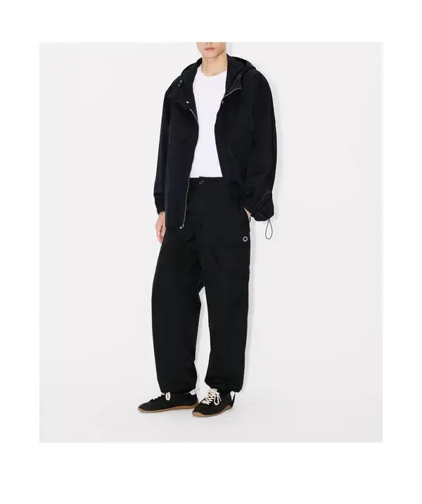 Kenzo Zip-up Short Windbreaker With Boke Flower 2.0 Badge - Black