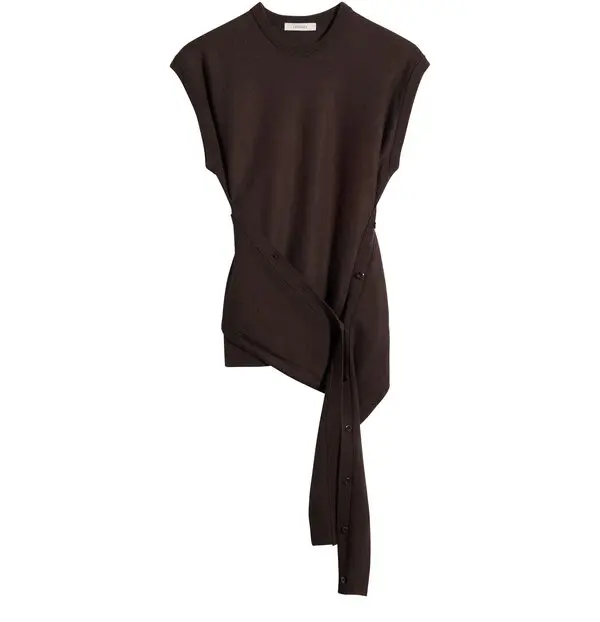 LEMAIRE Sleeveless Buttoned Top - Black