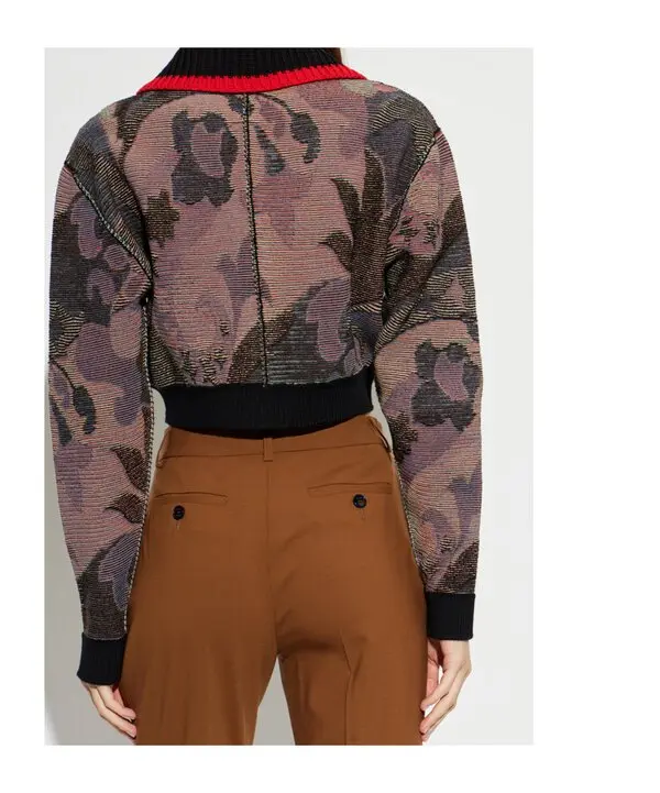 Etro Jacquard Cropped Cardigan - Black