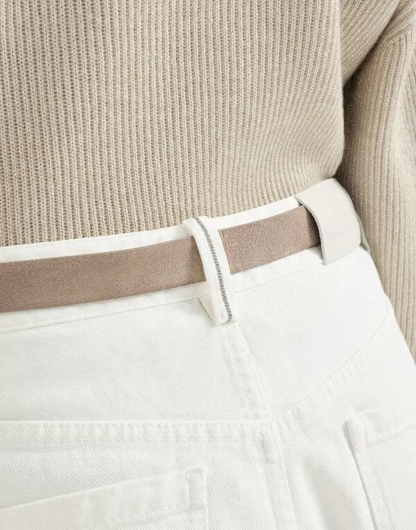 Brunello Cucinelli Logo Patch Straight-leg Trousers - White