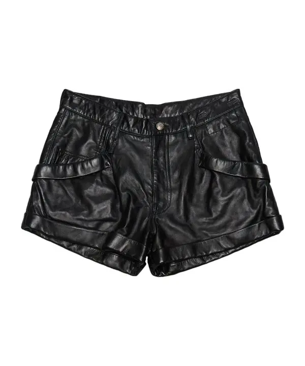 R13 Gathered Leather Shorts