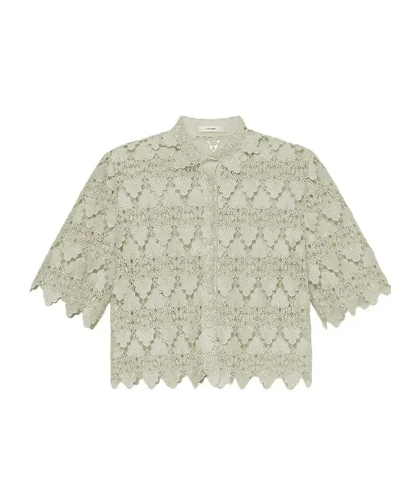 FRAME Scalloped-hem Shirt - Soft Mint