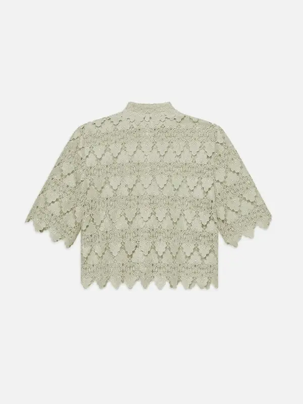 FRAME Scalloped Hem Lace Shirt - Soft Mint