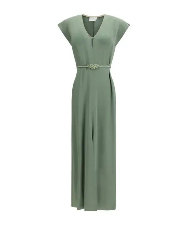 FORTE_FORTE Kaftan Maxi Dress With Rope Belt - Green