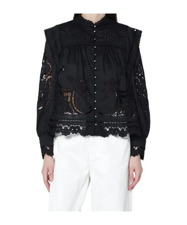 Farm Rio Broderie Anglaise Puff Sleeve Blouse