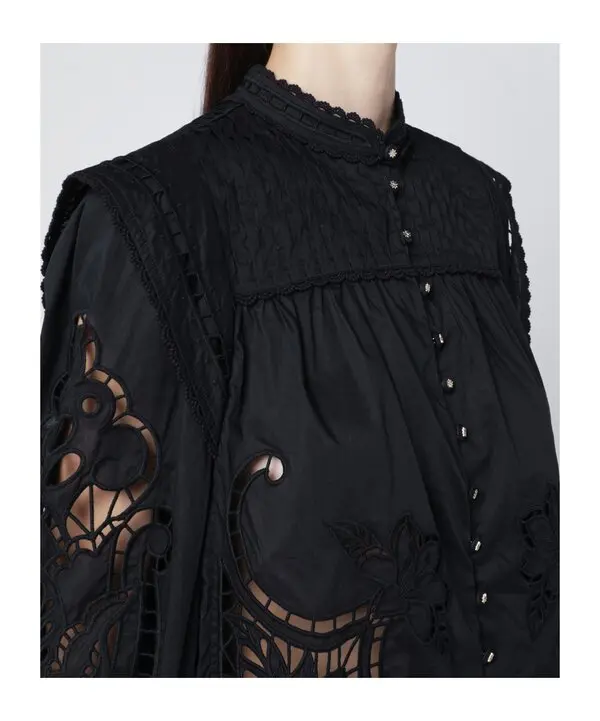 Farm Rio Broderie Anglaise Puff Sleeve Blouse