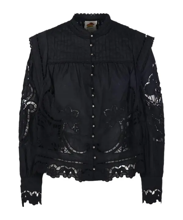 Farm Rio Broderie Anglaise Puff Sleeve Blouse