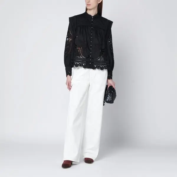 Farm Rio Broderie Anglaise Puff Sleeve Blouse