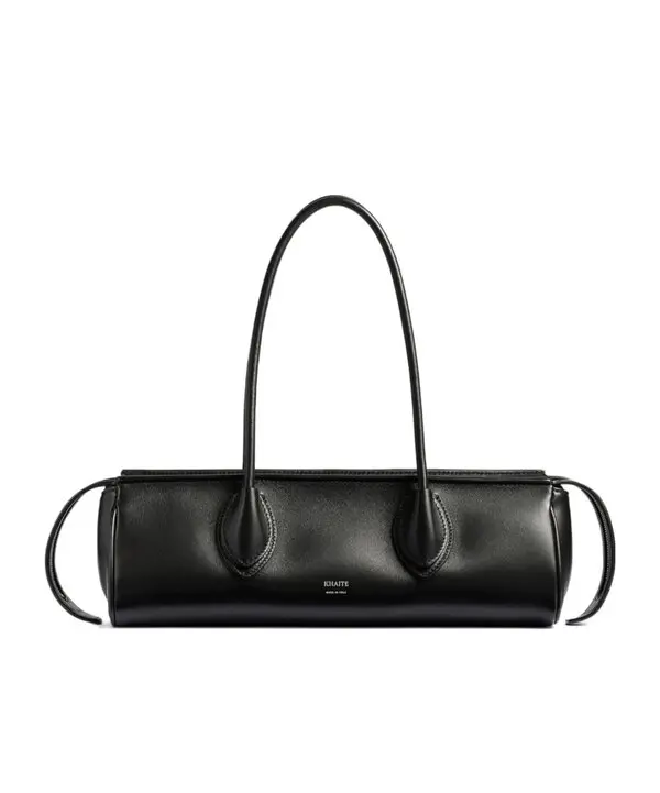 Khaite Logo-motif Zipped Shoulder Bag - Black