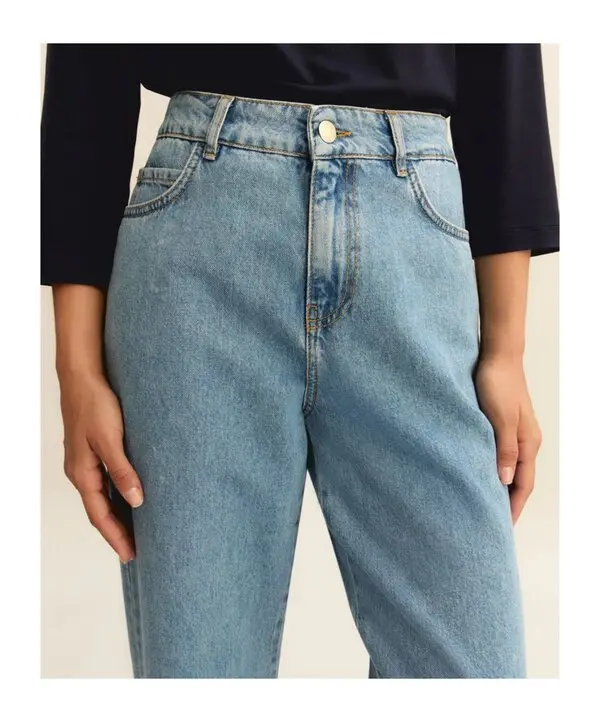 Marella Mom-fit Wide Leg Denim Trousers