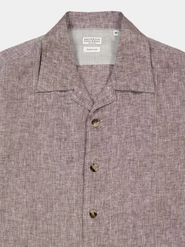 Brunello Cucinelli Crête Detailed Easy Fit Shirt - Walnut Brown