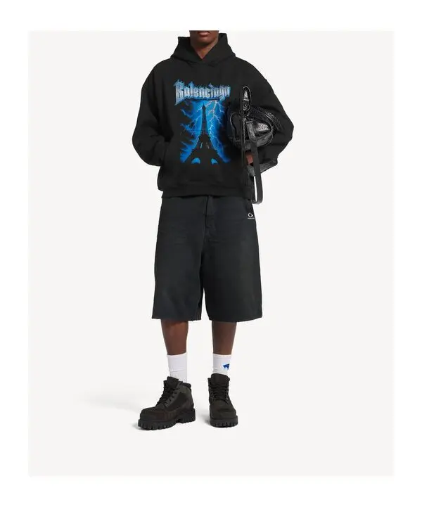 Balenciaga Thunder Printed Fleece Hoodie