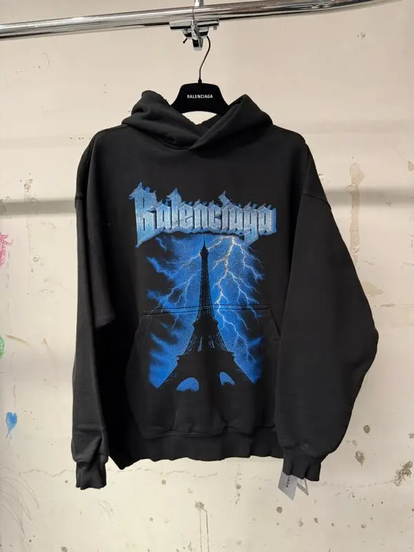 Balenciaga Thunder Printed Fleece Hoodie