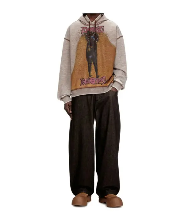 DIESEL® S-boxton Studded Embellishment Printed Hoodie