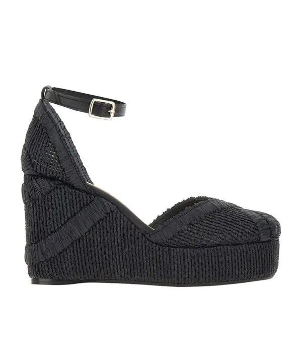 CastaÑer Charmie Ankle-strap Platform Espadrilles - Black