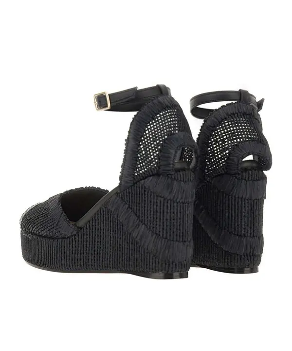 CastaÑer Charmie Ankle-strap Platform Espadrilles - Black