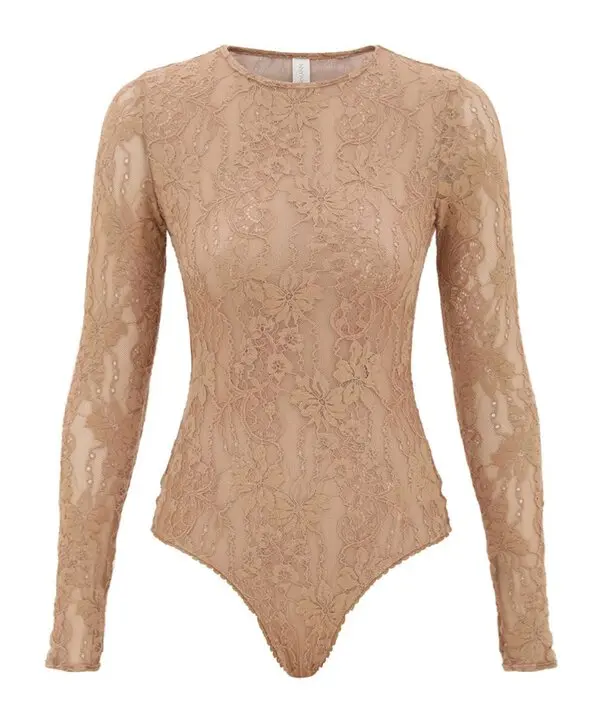 Zimmermann Long Sleeve Floral Lace Bodysuit