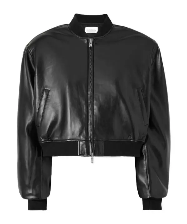 THE FRANKIE SHOP Micky Cropped Bomber Jacket - Black
