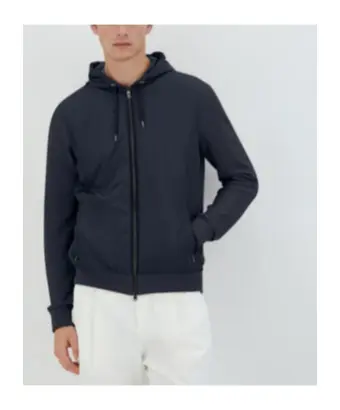 Herno Zip-up Hooded Drawstring Jacket - Black
