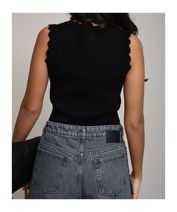 GANNI Lace-up Knit Vest Top