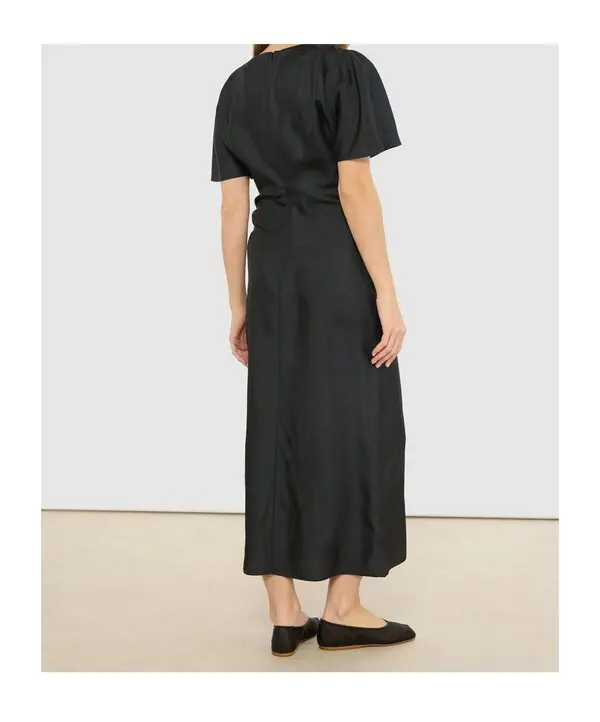 Soeur Ella V-neck Midi Dress - Black