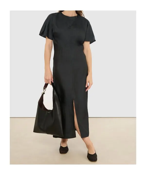 Soeur Ella V-neck Midi Dress - Black