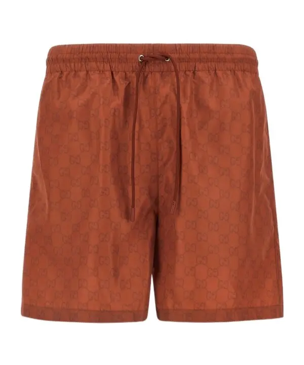 Gucci Monogram Drawstring Swimwear - Brown