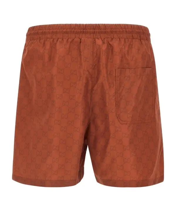 Gucci Monogram Drawstring Swimwear - Brown