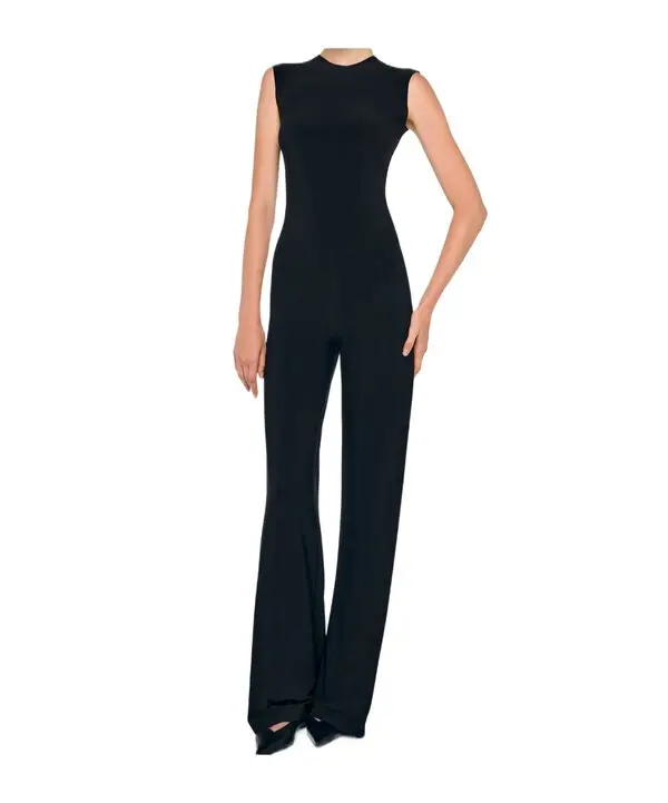 Norma Kamali Sleeveless Jumpsuit With Trouser Leg - Black