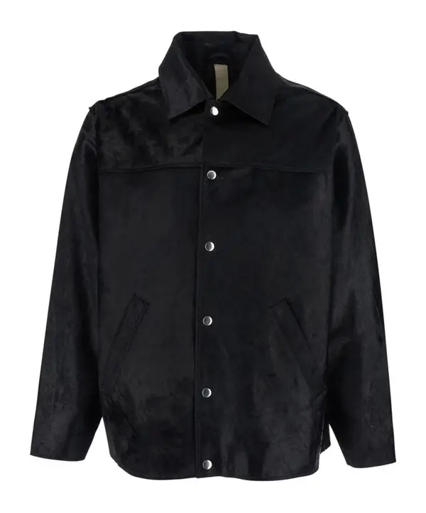 SUNFLOWER Wide Collar Ponyskin Jacket